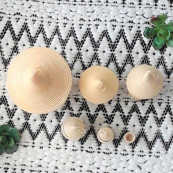 Vintage | Accents | Aztec Stackable Baskets With Lids Set Of 6 | Poshmark